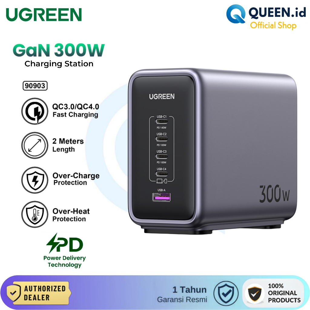 Jual UGREEN Nexode Desktop Charger Station Adaptor GaN 300W USB TYPE C ...