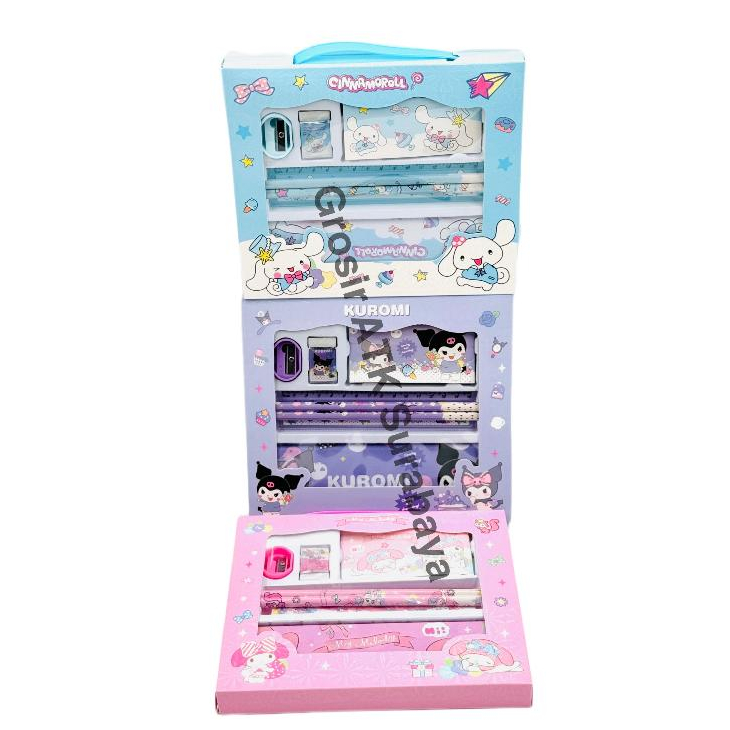 Jual Paket Alat Tulis / Study Set / Stationery Set Kotak Pensil Sanrio My Melody Cinnamorol ...