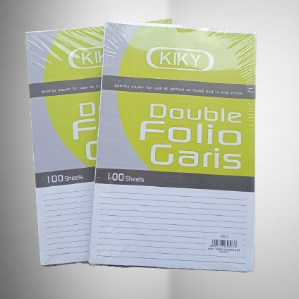 Jual 1 Pack / 100 Lembar Kertas Double Folio Garis by Kiky / Kertas ...