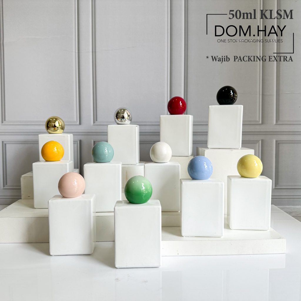 Jual 50ml KLSM Putih Glossy Bola Botol Parfum Semi Press Kaca Parfume ...