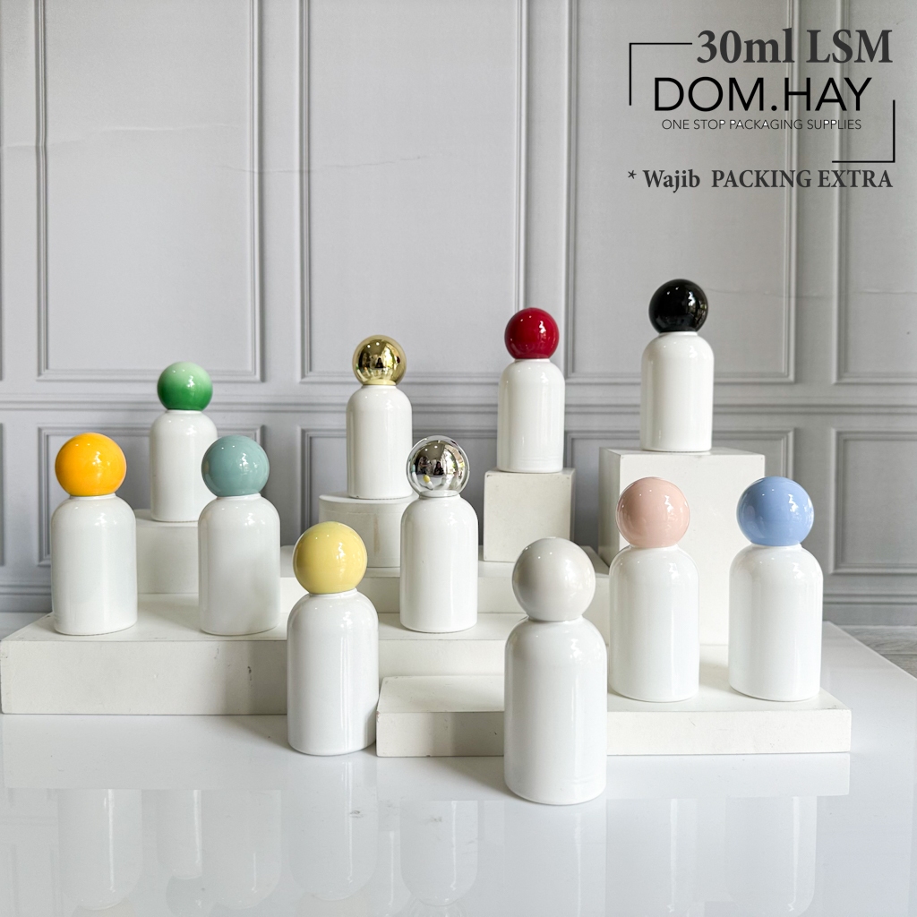 Jual 30ml LSM Putih Glossy Bola Botol Parfum Semi Press Kaca Parfume ...