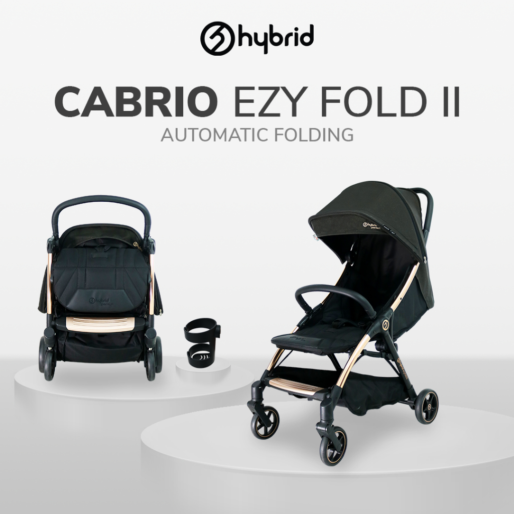 Jual Hybrid Cabrio Ezyfold Stroller Black Rose Gold / Stroller Anak ...