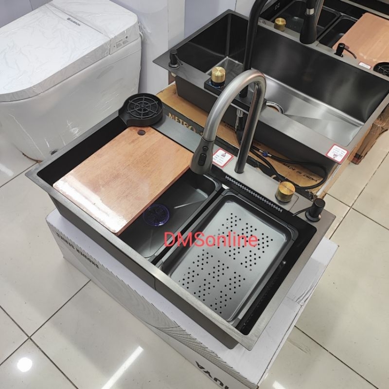 Jual Bak Cuci Piring 75x45 Bak cuci Air Terjun, Sink Stainles Viral ...