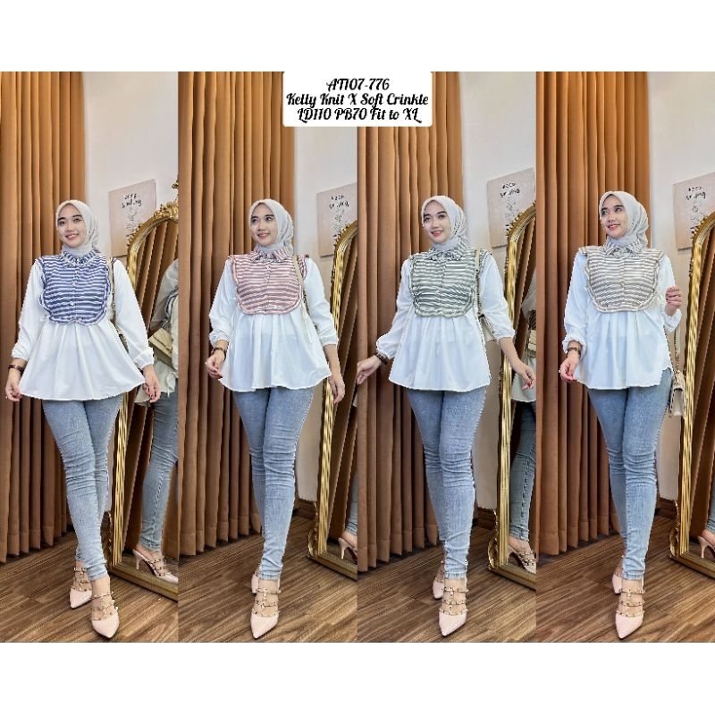 Jual Atasan Cewek Bahan Kelly knet x soft crikle | Shopee Indonesia