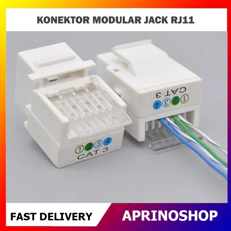 Jual Modular RJ11 Telepon Cat3 Jack Konektor Toolless Tool-less ...