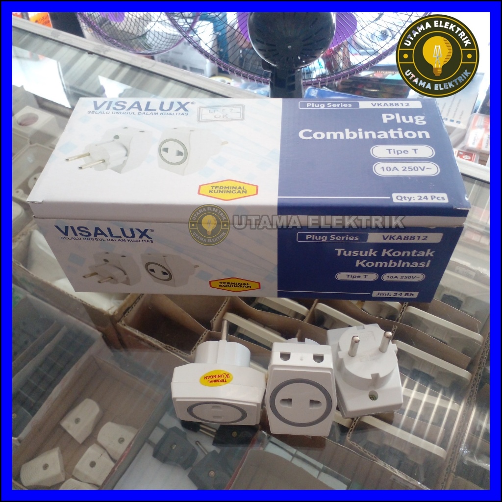 Jual Visalux Stop Kontak T Kombinasi Cabang Tiga Steker Multi SNI ...