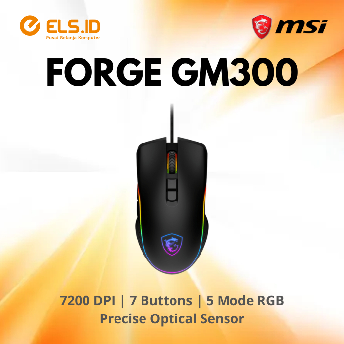 Jual MSI Forge GM300 Mouse Gaming 7200 DPI | Shopee Indonesia