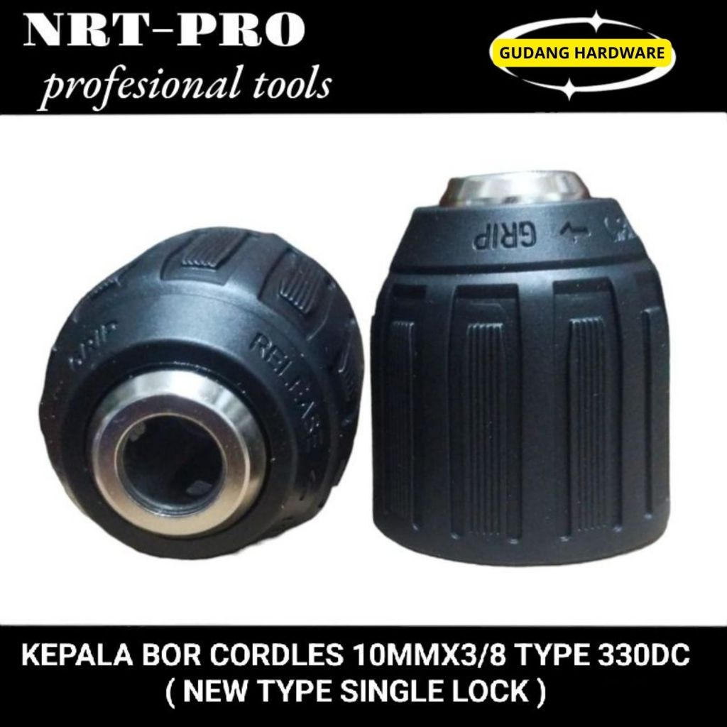 Jual NRT-PRO kepala bor cordles / keyles single lock 10mmx3/8" type ...