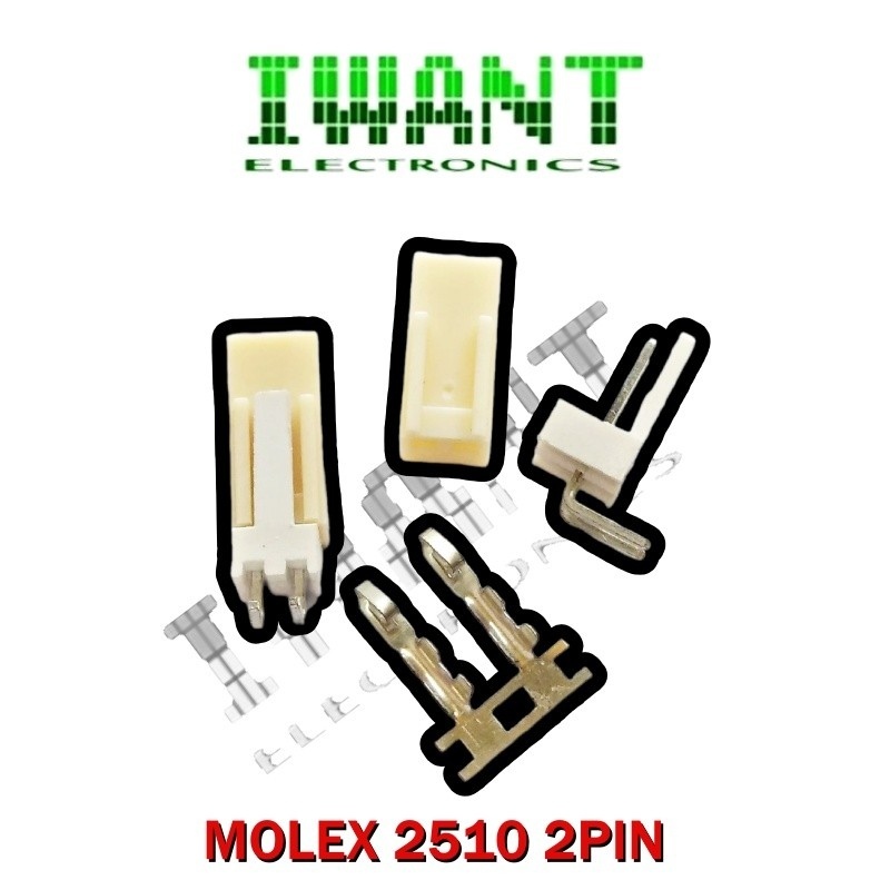 Jual CONNECTOR MOLEX 2510 2 PIN L MOLEX TO 2 PIN KONEKTOR 2510 2P MALE SIKU FEMALE SET 2.54MM ...