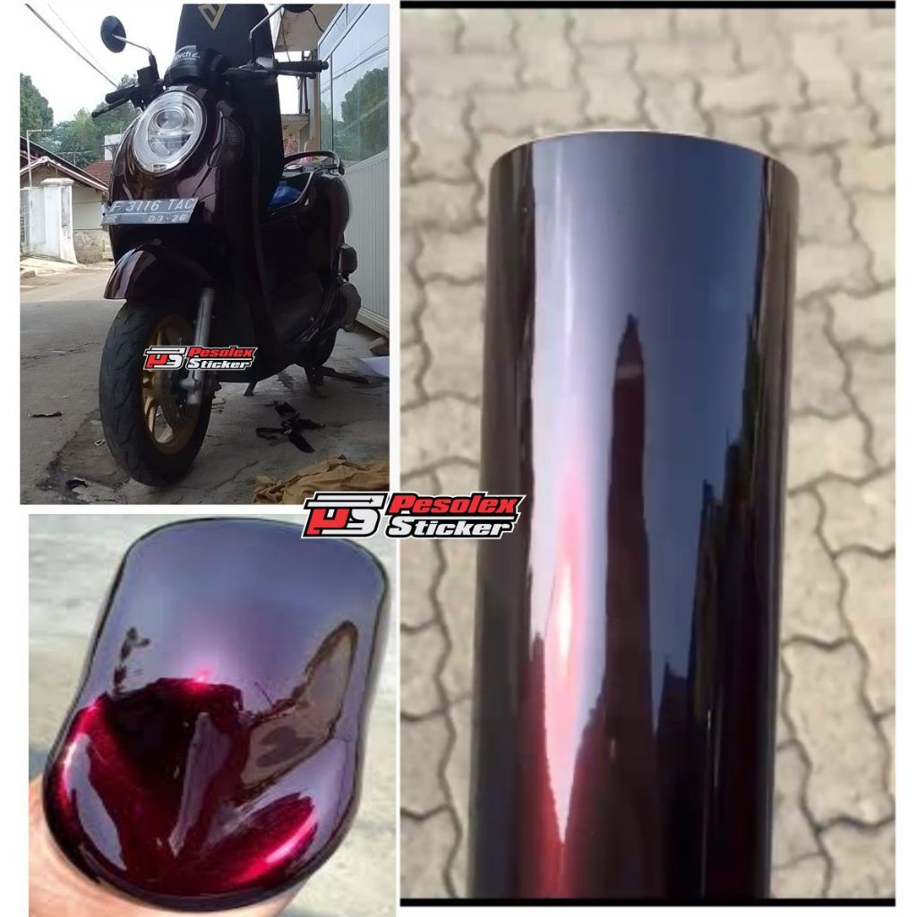 Jual Sticker Scotlite Vinyl Premium Moonlight Red/Hitam Lembayung Merah ...