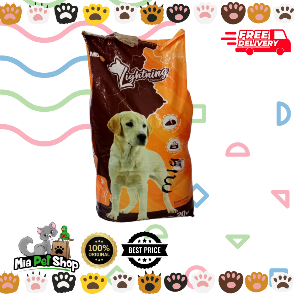 Jual Dry Dog Food Lightning Dog 20 Kg - Makanan Anjing Kering | Shopee ...