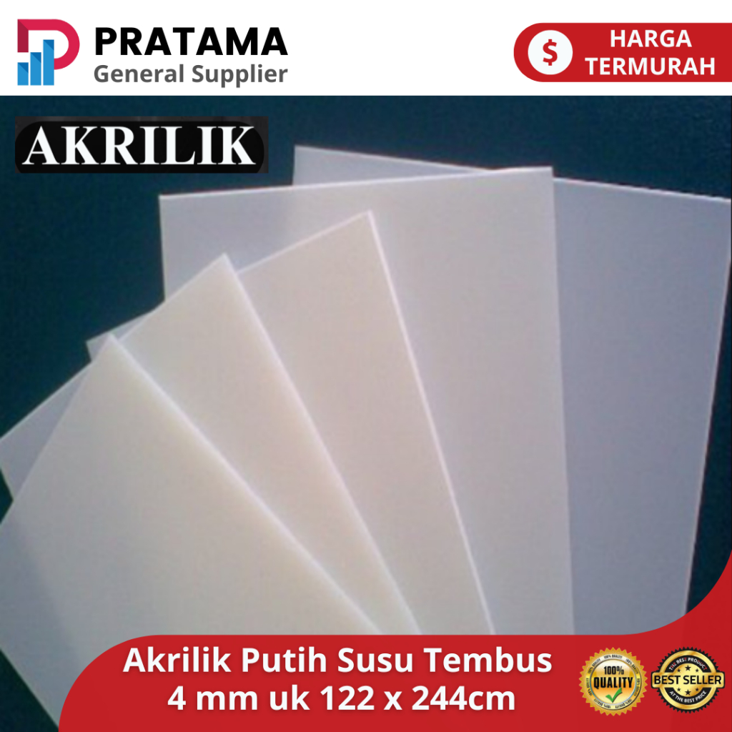 Jual Akrilik Putih Susu Tembus / Acrylic Lembaran 4 mm uk 122 x 244cm ...