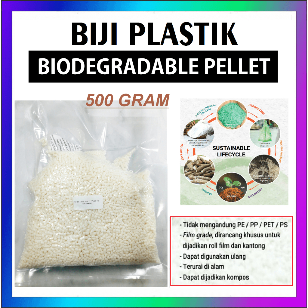 Jual 1 ZAK 25 KG BIJI PLASTIK biodegradable bioplastik pellets PLA ...