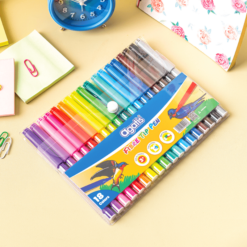 Jual AGATIS STATIONERY - Eco Fiber Tip Pen Spidol Anak isi 18pcs ...