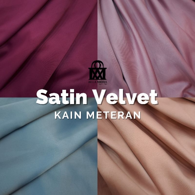Jual Kain Satin Velvet per 0.5m / Bahan Satin Velvet Bridesmaid ...