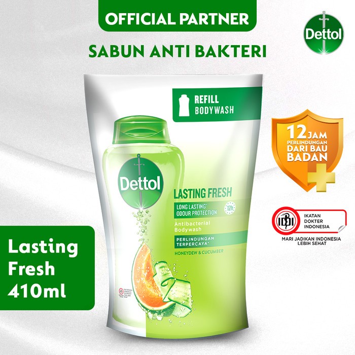 Jual Dettol Sabun Mandi Cair Anti Bakteri Lasting Fresh/REFIL 410ml ...