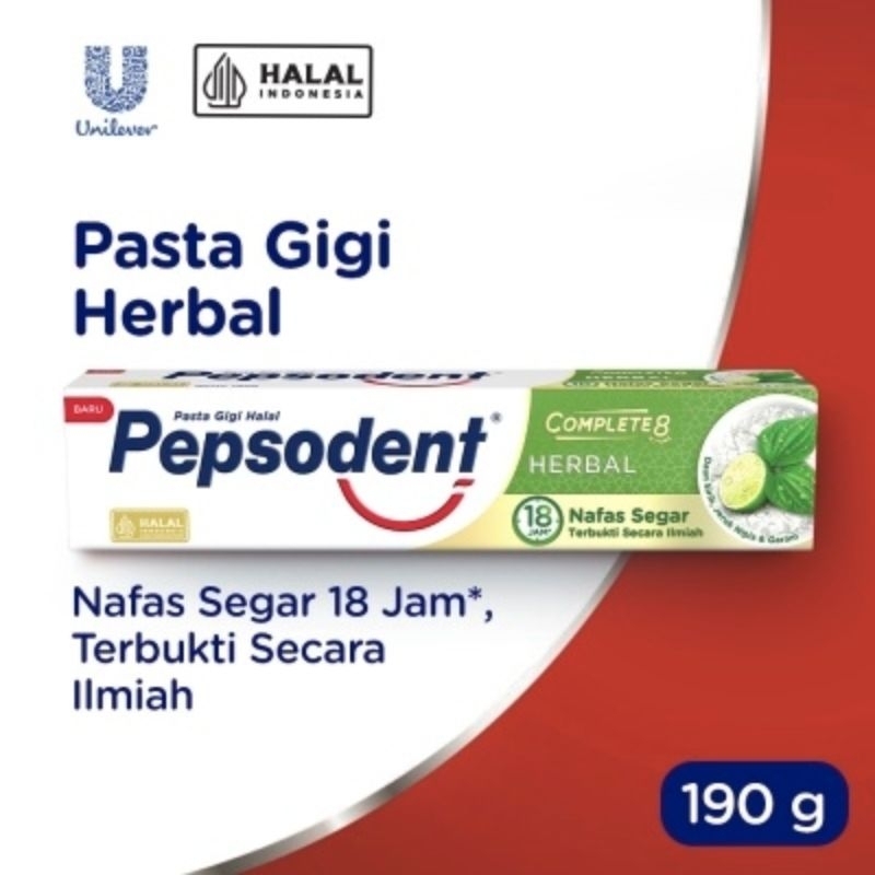 Jual Pepsodent Pasta Gigi Complete 8 Herbal 120g + 30g | Shopee Indonesia