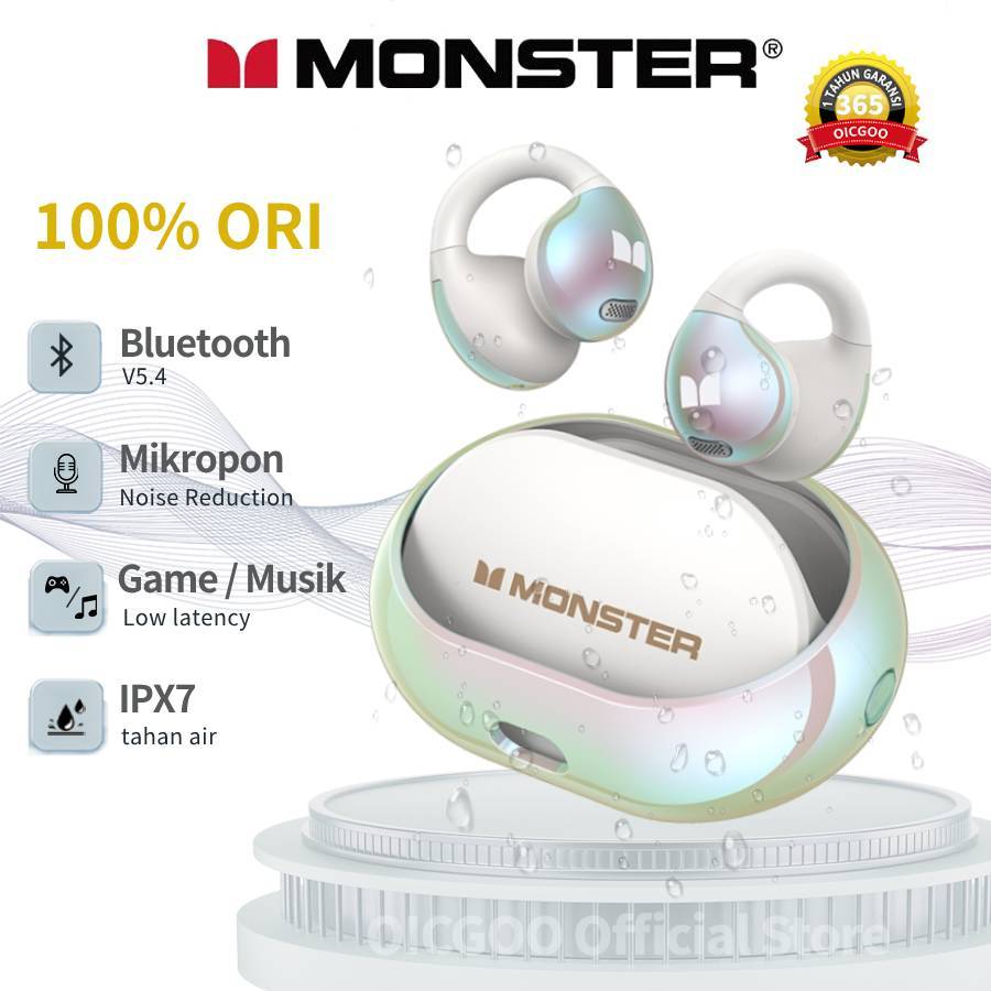 Jual 100% Ori Monster AC600 MH22185 TWS Spinner Wireless Ear Clip ...