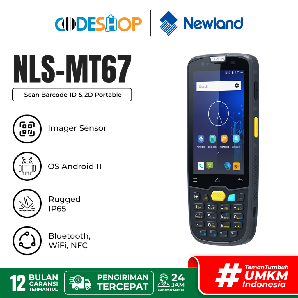 Jual Newland NLS MT67 Scanner Barcode Portable Android PDA | Shopee Indonesia