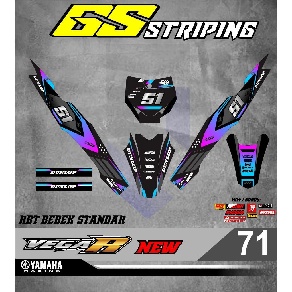 Jual STICKER STRIPING MOTOR RBT VEGA R NEW RBT VEGA BEBEK MODIF ...