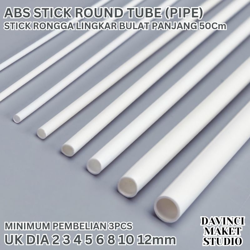 Jual ABS Stick Round Tube - Pipa ABS Stik Bulat Kosong Rongga Lingkaran ...