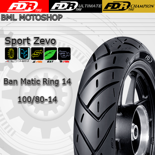 Jual Ban Matic FDR Tubeless 100/80-14 Sport Zevo Ban Luar Ring 14 Free Pentil | Shopee Indonesia