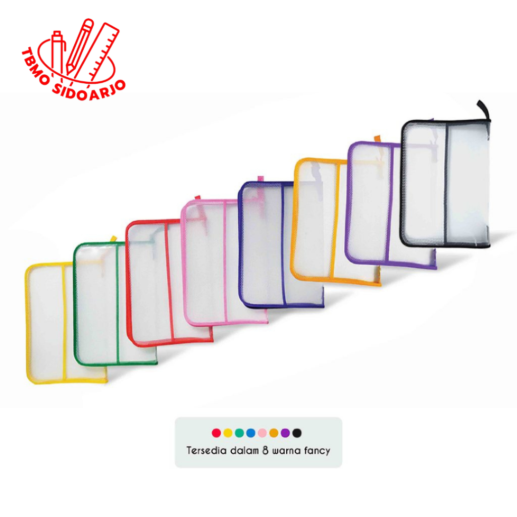 Jual TBMO BIG Map Resleting Jumbo Jala 7001 / Map Plastik Zipper Bening ...