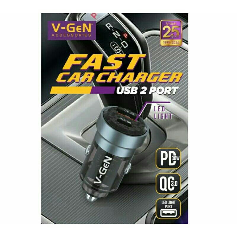 Jual Adaptor Saver Fast Car Charger V-Gen VCC2 -35A LED Light USB 2 ...