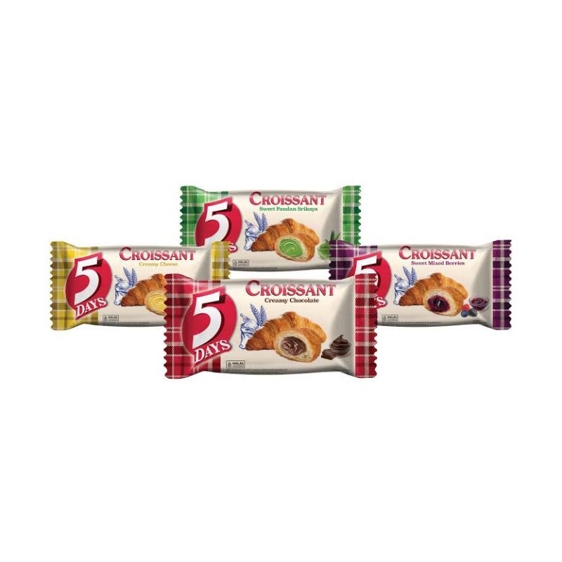 Jual 5 days roti croissant 5days mix berries chocolate creamy cheese ...