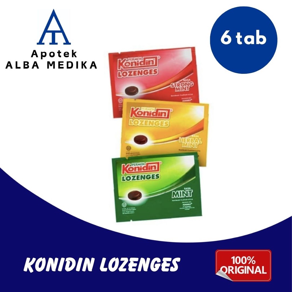 Jual Permen Konidin Lozenges Strongmint dan Mint Isi 6 Butir Herbal ...