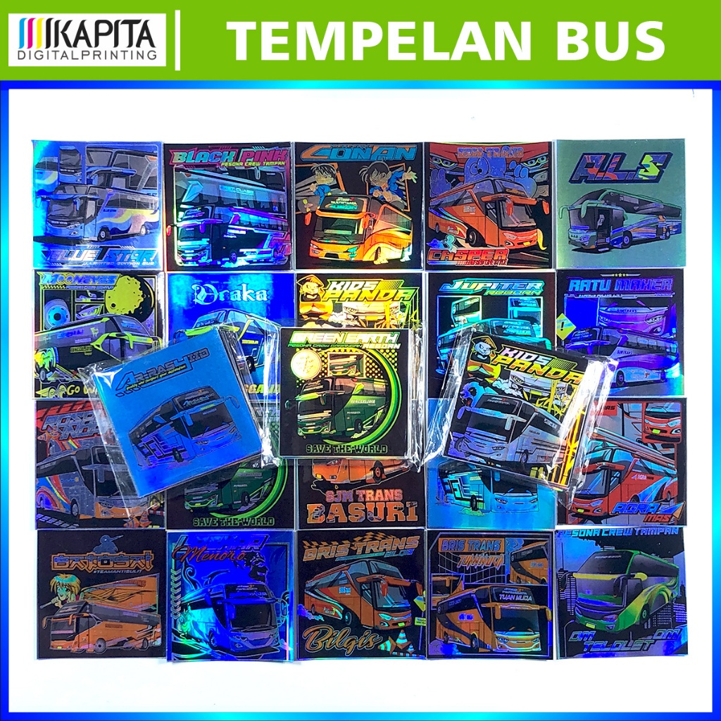 Jual (isi 20 stiker) Tempelan Bus Kotak ada Hologram | Stiker Basuri ...