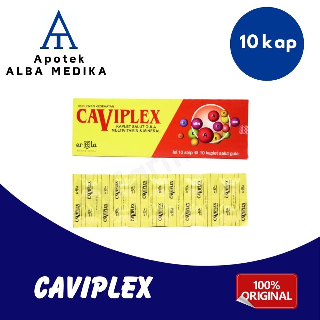 Jual Caviplex 1 strip isi 10 tablet multi vitamin Caviplek Cafiplex C ...