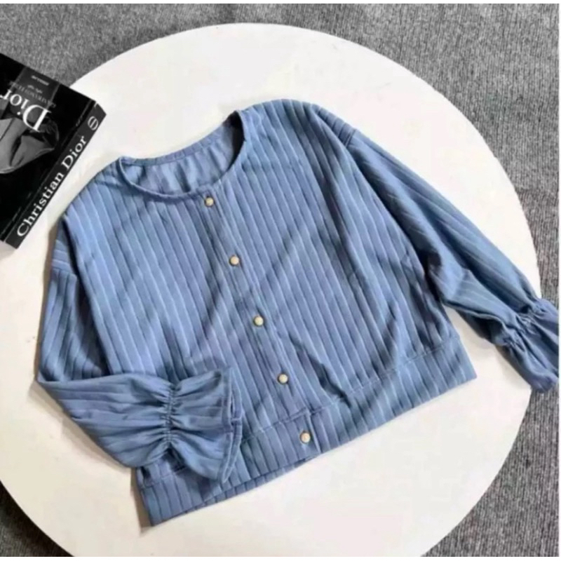 Jual Cardingan wanita “Hornet” Crop Top Model Kancing Mutiara Dan ...