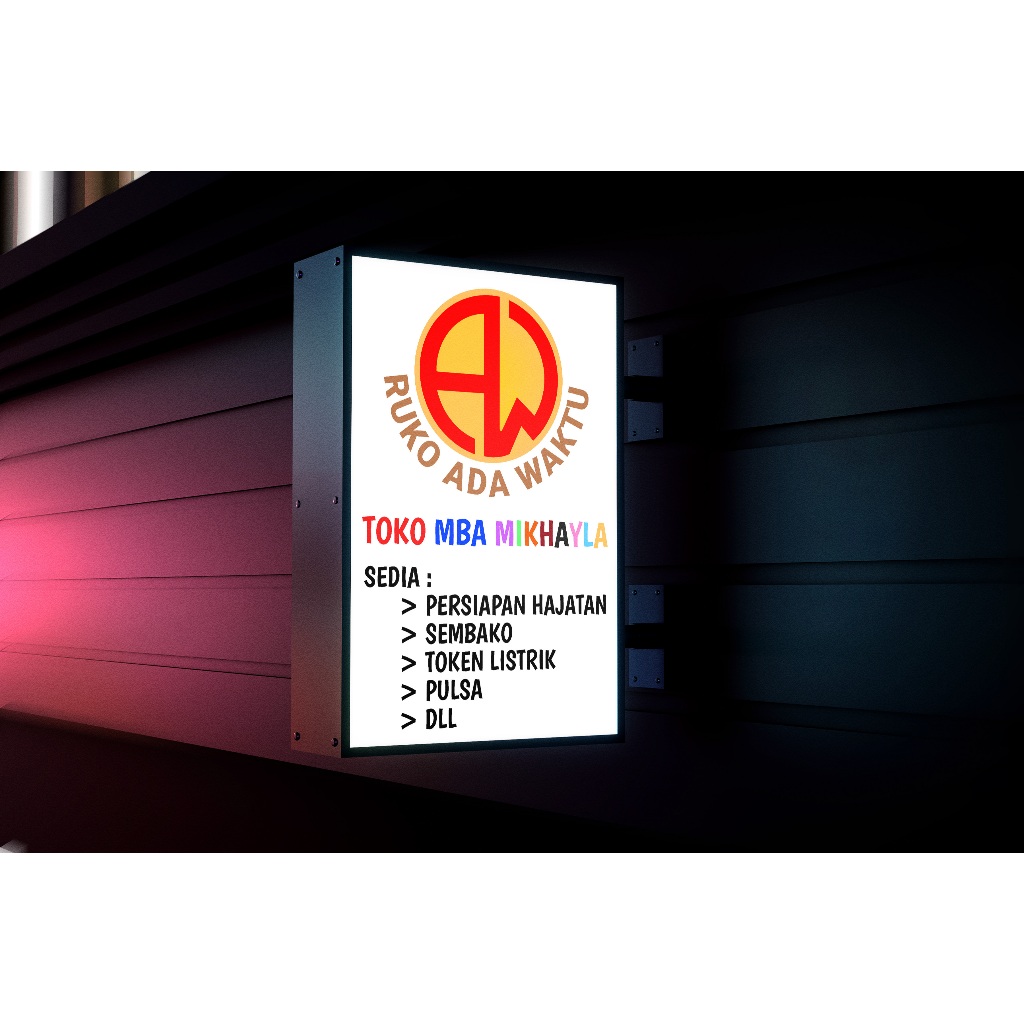 Jual TINGGAL PASANG – NEON BOX BENTUK PERSEGI UKURAN 40 X 80 CM FREE ...