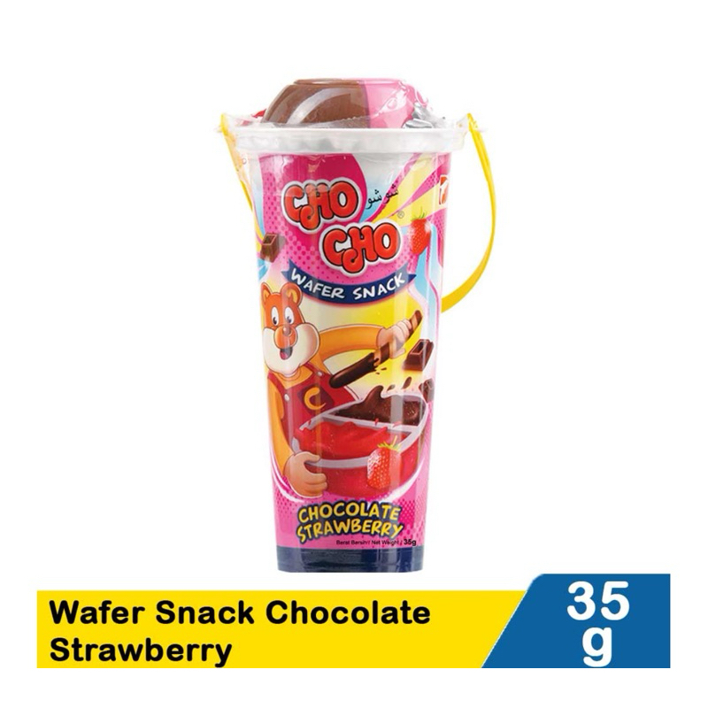 Jual Cho-Cho Wafer Snack Chocolate Strawberry 35g | Shopee Indonesia