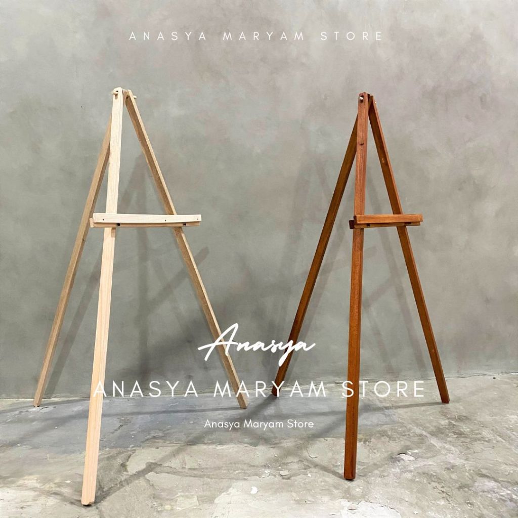 Jual Tripod Kayu Tinggi 120cm / Frame Kayu Wedding Lukis/ Standing Kayu ...