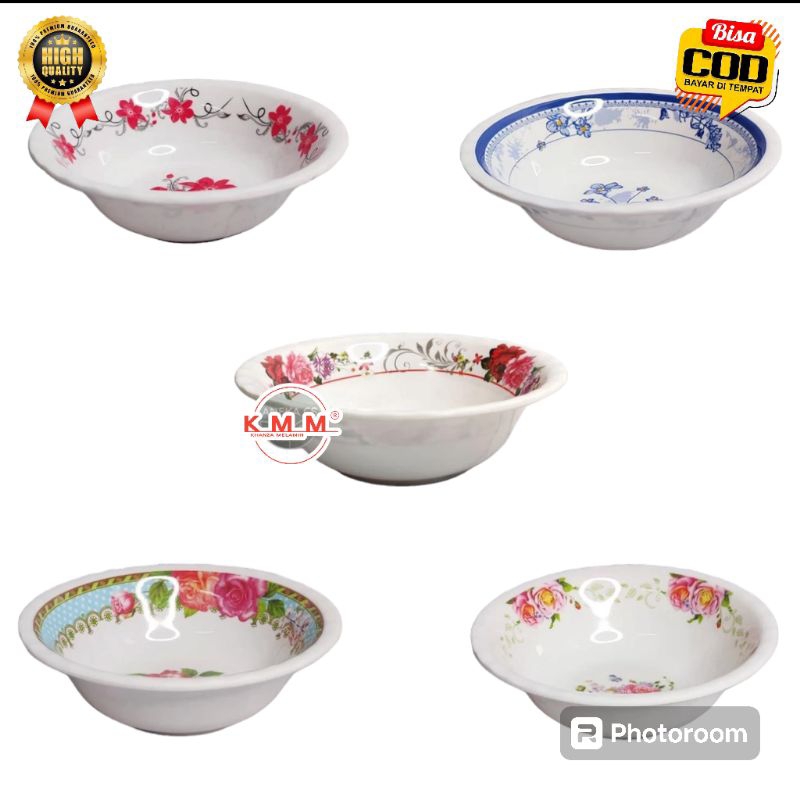 Jual Mangkok Melamin 6 Inch - Mangkok Motif Bunga - Mangkok Sup ...