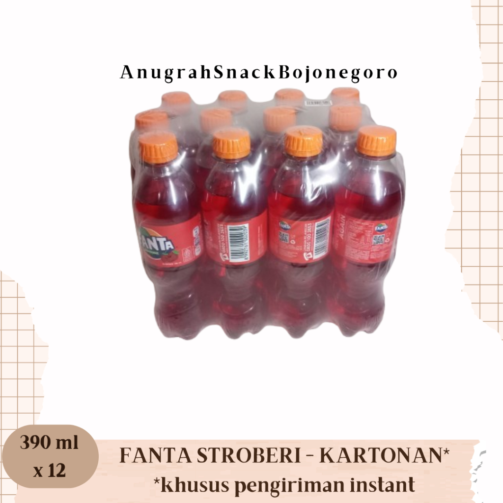 Jual Minuman Berkarbonasi Botol 390ml x 12 (Fanta Stroberi / Sprite ...