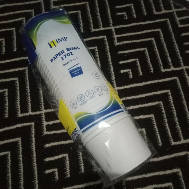 Jual IMP Paper Bowl 17 Oz Bowl & Lid 500 Ml / Paper Bowl dengan Tutup ...