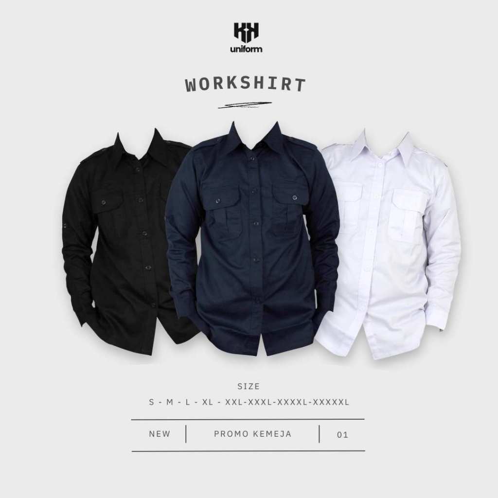 Jual KEMEJA POLOS/ baju dinas lapangan/ gunung/ PDL/ PDH formal panjang ...
