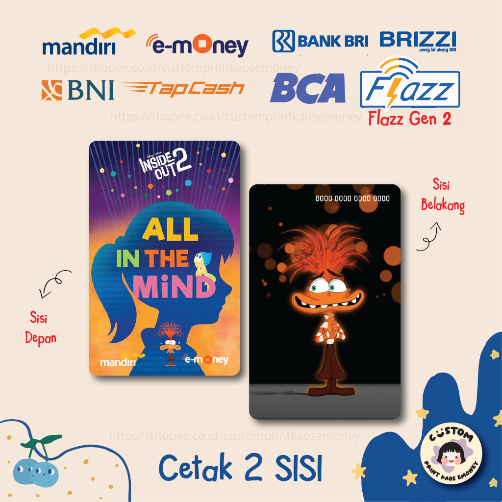 Jual KARTU E MONEY E TOLL ANIME KARTUN INSIDE OUT 2 ANXIETY NEW ...