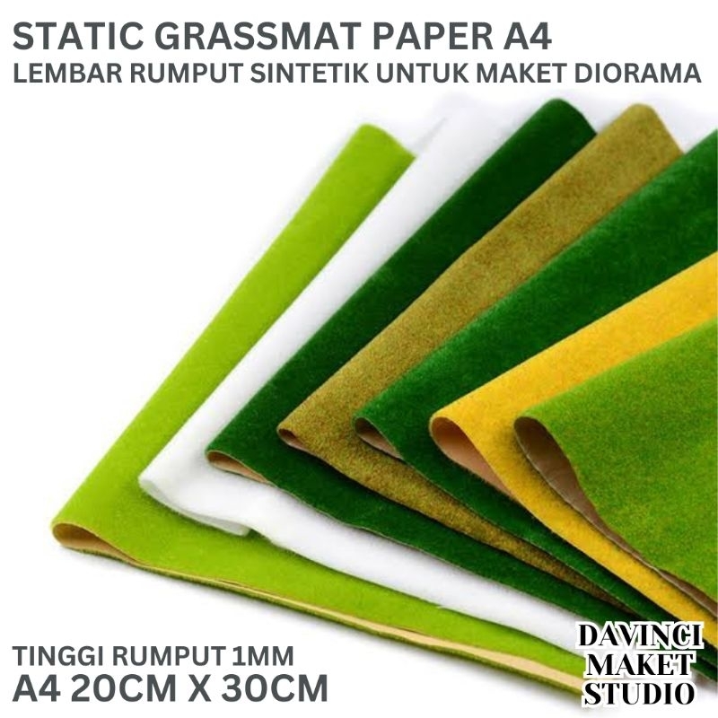 Jual (A4) Rumput Lembar Statis Kecil 20cm x 30cm Alas Maket Diorama ...