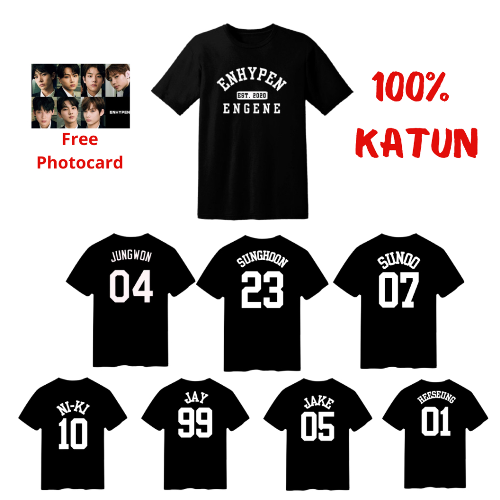 Jual Kaos Hitam enhy Baseball Number ENGENE baju hitam jay heesung niki ...