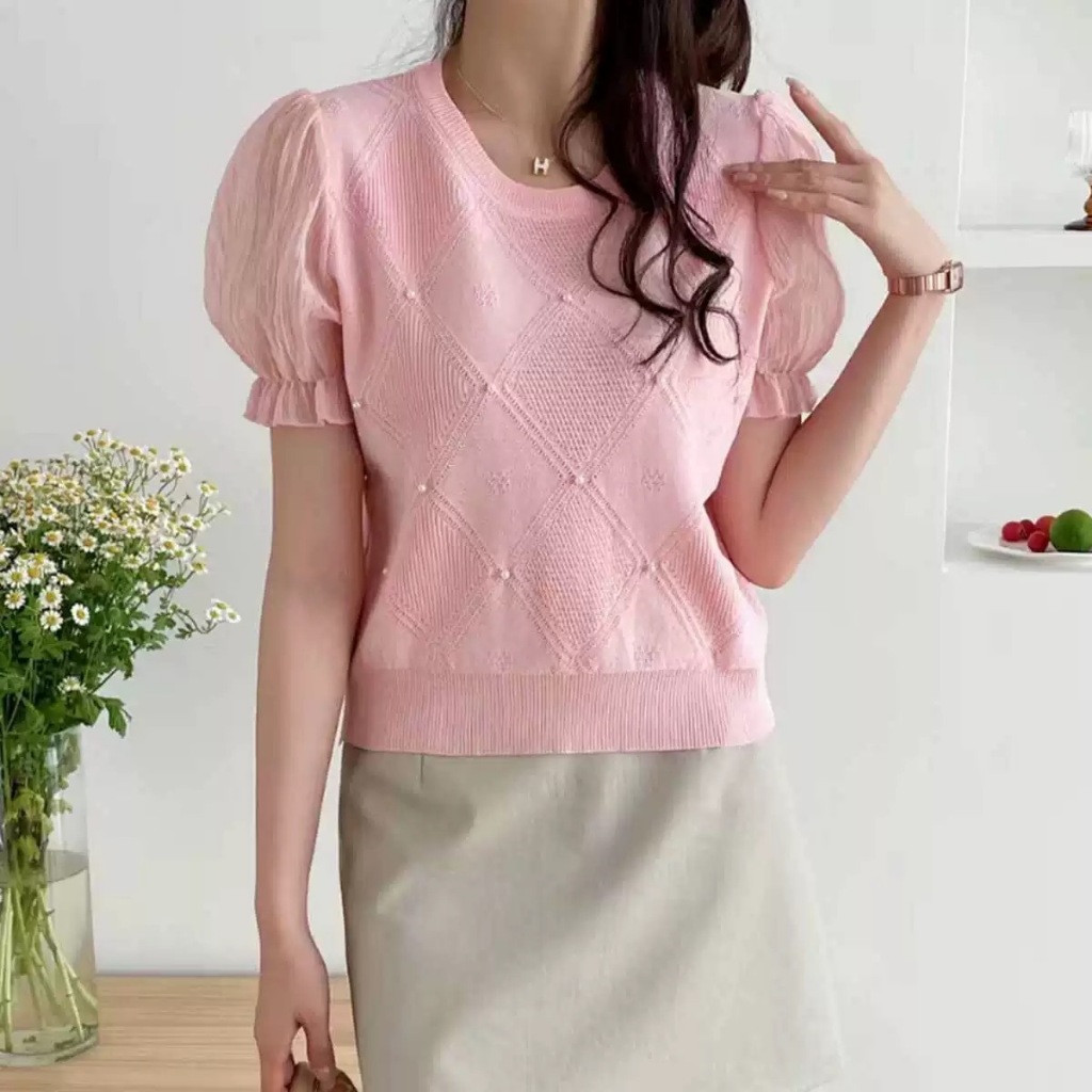 Jual Lokita Blouse Top Knit - Atasan Rajut Wanita TM (M3151) | Shopee ...