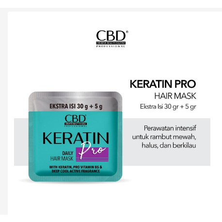 Jual CBD Professional [Per SACHET] KERATIN PRO Daily HAIR MASK 30 + 5 ...
