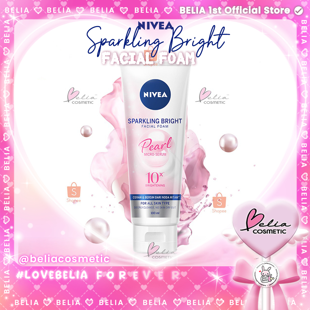 Jual [ BELIA ] NIVEA Sparkling White Whitening Facial Foam 50 | 100 ...