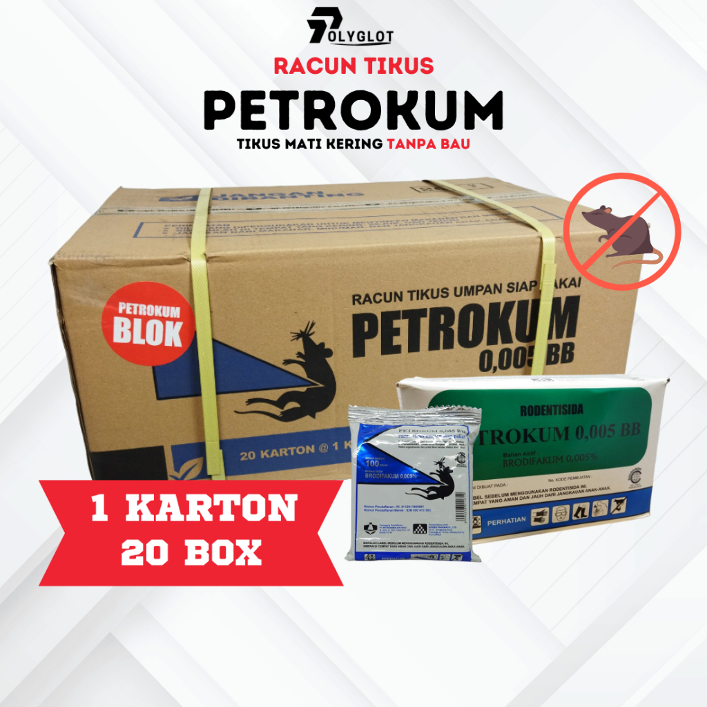 Jual 1 Karton - Petrokum Racun Tikus Mati Kering Tanpa Bau Tidak Berbau ...