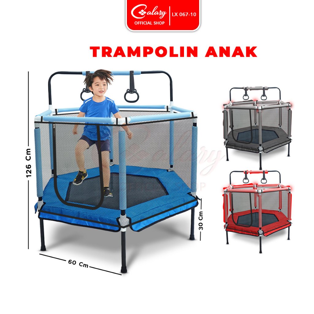 Jual 𝐂𝐀𝐋𝐀𝐑𝐘 Trampoline Anak Mainan Dengan Handle Hiburan Trampolin Lompat Loncat 067-10 | Shopee ...