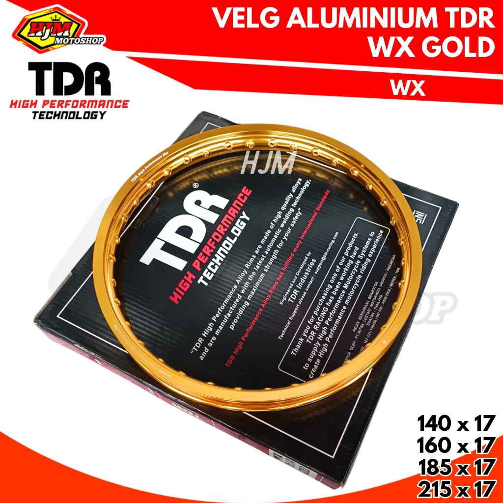 Jual VELG ALUMINIUM TDR RACING WX UKURAN 140/160/185/215 RING 17 WARNA ...