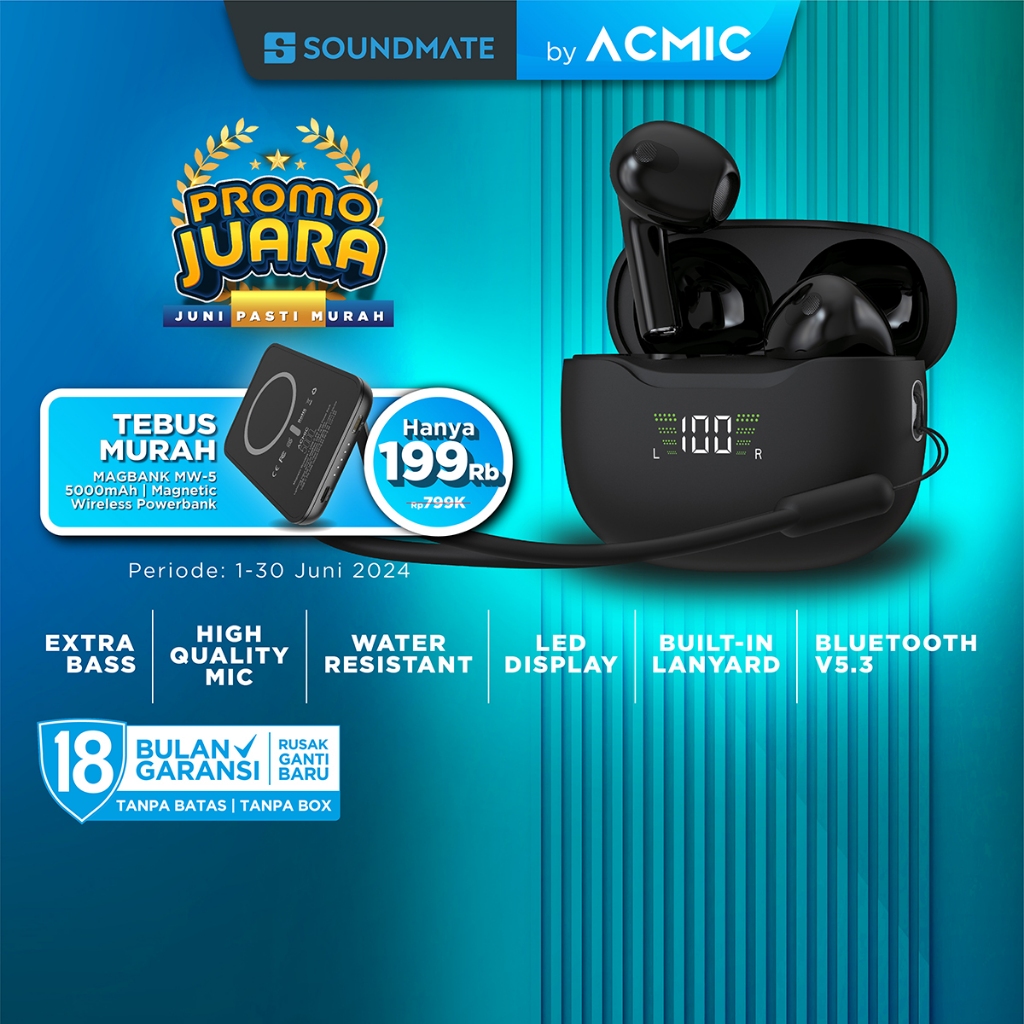 Jual ACMIC SOUNDMATE TWS D01 True Wireless Bluetooth Earphone Mini ...